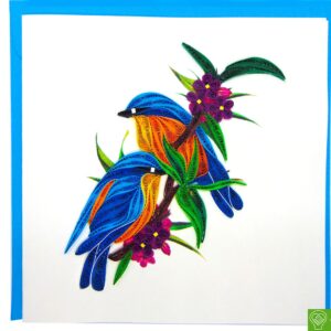 Bluebirds, Quilling Card 3D,Unique Dedicated Handmade, Design Greeting Card for Birthday, Valentine's Day, Mothers Day, Spring, Fathers Day, Graduation, Wedding, Anniversary, All Occasion,6"x6"