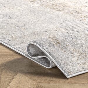 nuLOOM Alice Abstract 7x9 Area Rug for Living Room Bedroom Dining Room Kitchen, Light Grey/Ivory