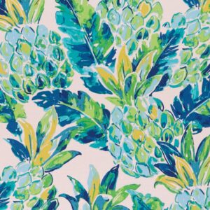 rsh décor indoor outdoor fabric by the yard (3 yards, vida opal blue pineapple)