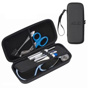 adc medic case/medical every-day instrument carry/fits adscope cardiology stethoscopes and comparable models with room for instruments and accessories, case only, large, black