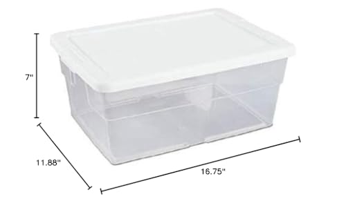 16 Quart/15 Liter Storage Box with White Lid NN891644