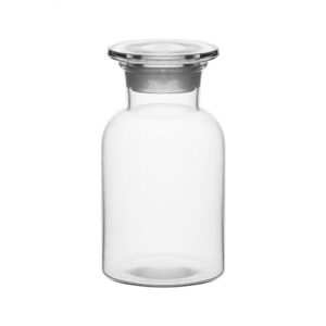 eisco reagent bottle, 250ml - wide neck - includes tight fitting glass stopper - soda glass labs