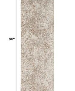 Inspire Me! Home Décor Metallic Modern Grey Mocha 2'2" x 7'6" Area -Rug, Easy -Cleaning, Non Shedding, Bed Room, Living Room, Dining Room, Kitchen (2x8)