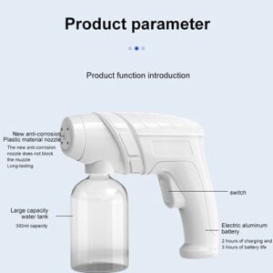 FGHE Disinfectant Sprayer, Handheld USB Rechargeable Atomizer Large Capacity Electric Sprayer,Nozzle Adjustable Sprayer for Home, Office, School or Garden