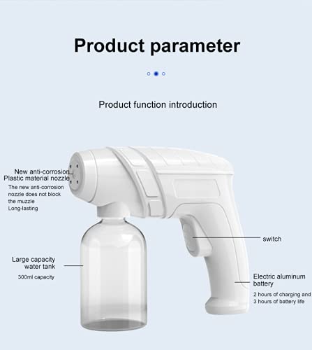 FGHE Disinfectant Sprayer, Handheld USB Rechargeable Atomizer Large Capacity Electric Sprayer,Nozzle Adjustable Sprayer for Home, Office, School or Garden