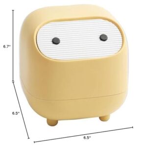 AnyCar Cute Mini Ninja Desktop Trash Can Double Press Trash Can with Lid Suitable for Office Bedroom Trash Can