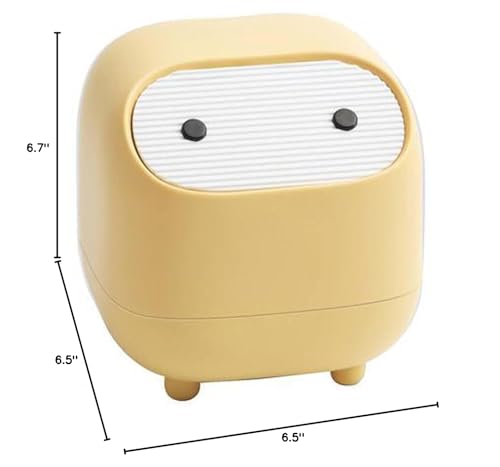 AnyCar Cute Mini Ninja Desktop Trash Can Double Press Trash Can with Lid Suitable for Office Bedroom Trash Can