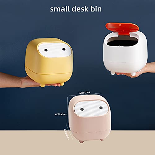 AnyCar Cute Mini Ninja Desktop Trash Can Double Press Trash Can with Lid Suitable for Office Bedroom Trash Can