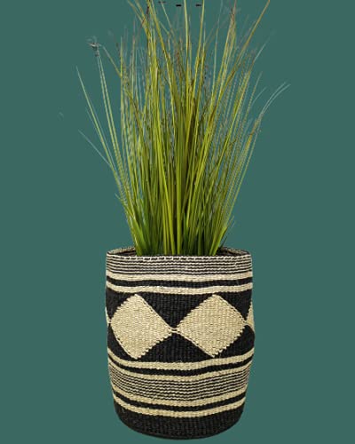 Basket planter, Round woven Basket 9" x 9" Ideal for Plant Pot cover, small storage, Rustic brown décor, woven basket for indoor plants