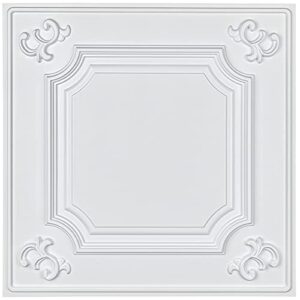 Art3d Drop Ceiling Tiles 24x24 in White (12-Pack, 48 Sq.ft), Wainscoting Panels Glue Up 2x2