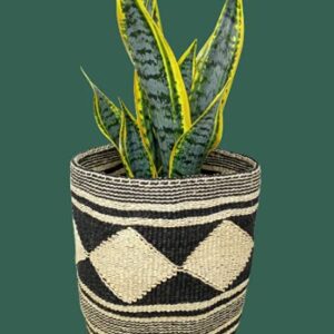 Basket planter, Round woven Basket 9" x 9" Ideal for Plant Pot cover, small storage, Rustic brown décor, woven basket for indoor plants