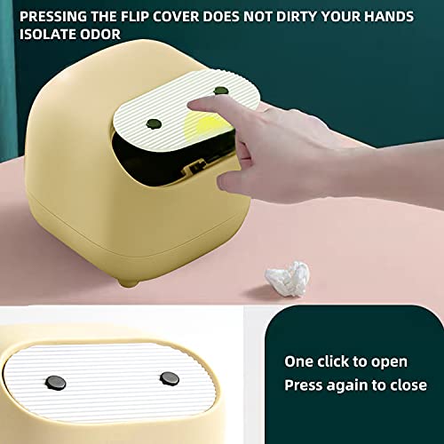 AnyCar Cute Mini Ninja Desktop Trash Can Double Press Trash Can with Lid Suitable for Office Bedroom Trash Can