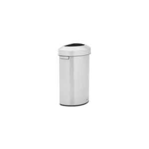 rubbermaid commercial products refine decorative container, 21 gallon, half round stainless steel trash can, indoor for hotel lobbies/conference rooms/airports