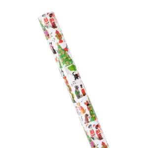 Caspari Caroling Pets Wrapping Paper - 30 in. x 8 ft. Roll