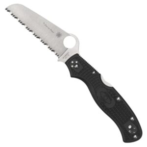 spyderco rescue 3 lightweight knife with 93mm flat ground steel blade and tunnel to towers black frn handle - spyderedge - c14fsbkbl3