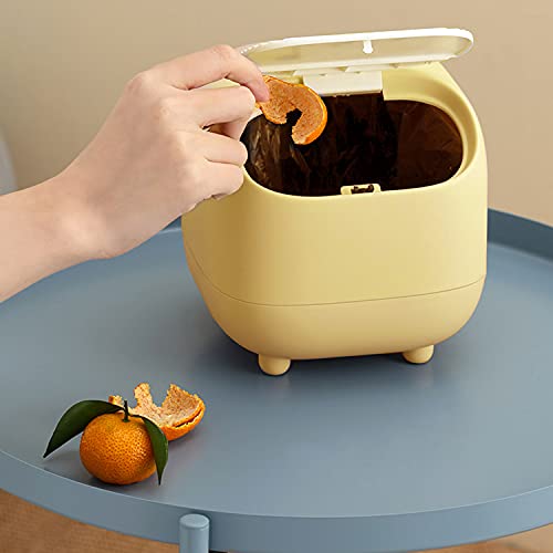 AnyCar Cute Mini Ninja Desktop Trash Can Double Press Trash Can with Lid Suitable for Office Bedroom Trash Can