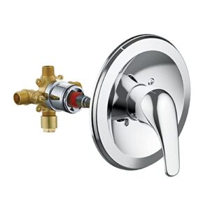 design house 594895 middleton ii transitional single-handle shower valve trim with escutcheon for bathroom, polished chrome