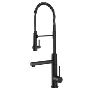 kraus artec pro commercial style pre-rinse single handle kitchen faucet with pot filler in matte black, kpf-1603mb