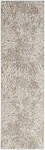 Inspire Me! Home Décor Metallic Modern Grey Mocha 2'2" x 7'6" Area -Rug, Easy -Cleaning, Non Shedding, Bed Room, Living Room, Dining Room, Kitchen (2x8)