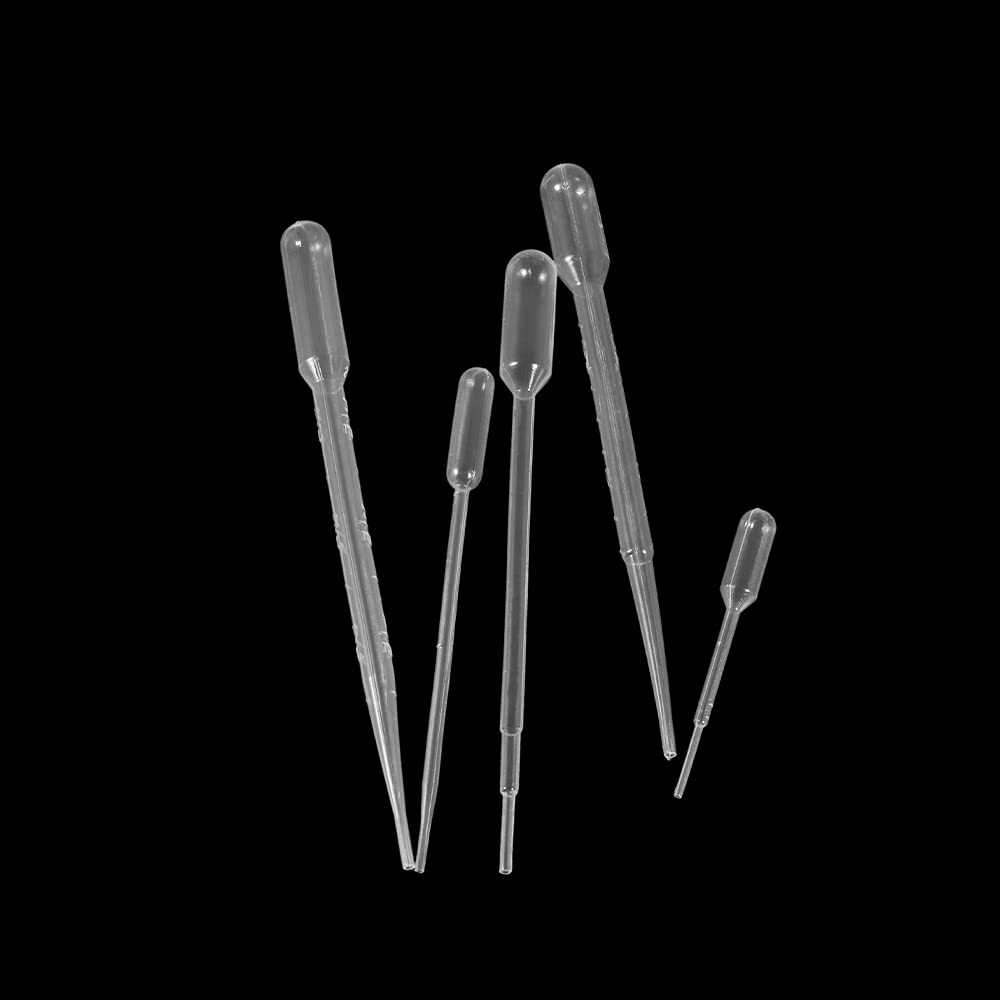 AGCFABS 20-200Pcs 0.2-3ML Plastic Disposable Pipettes Squeeze Transfer Pipettes Dropper for Silicone Mold UV Epoxy Resin Jewelry Making (100pcs, 0.2ml)