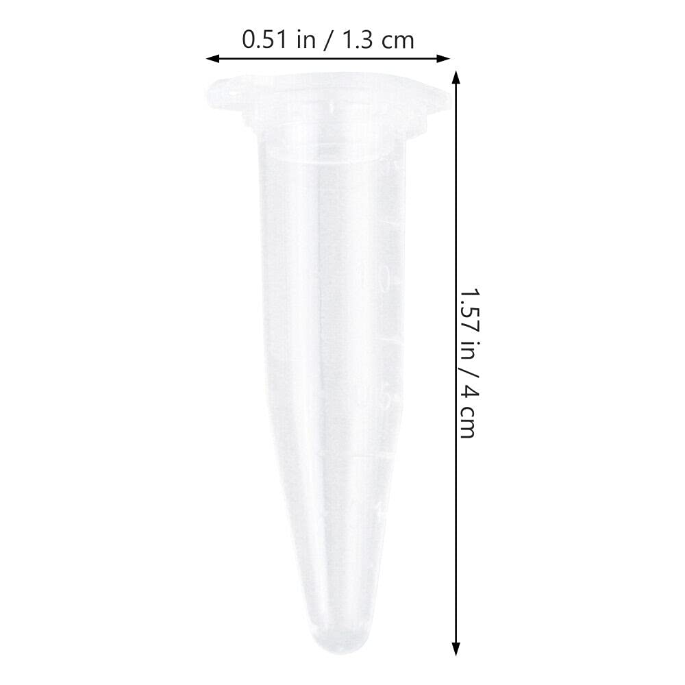 FveBzem 500pcs 1.5ml Conical Centrifuge Tubes Microcentrifuge Tube Plastic Test Vials with Lids Plastic Sample Small Bottle Vial Storage Container Test Tube Micro Centrifuge Tube with Snap Cap