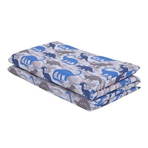 Everything Kids Dinosaur Blue and Grey Preschool Nap Pad Sheet