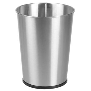 home basics open top waste bin, silver, measures: 9.5" x 10.25" & capacity: 8 lt.