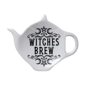 pacific giftware witches brew tea spoon ceramic rest holder