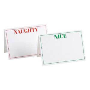 caspari naughty or nice reversible place cards - 24 count