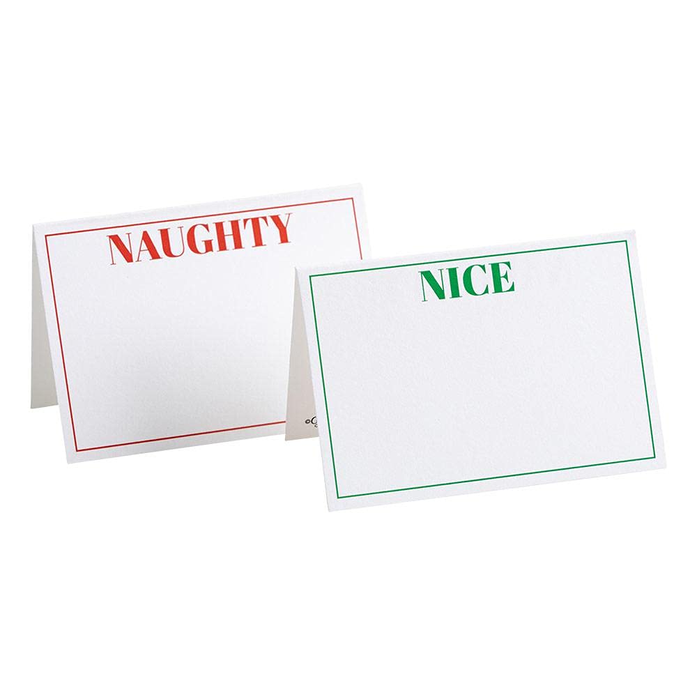 Caspari Naughty or Nice Reversible Place Cards - 24 Count