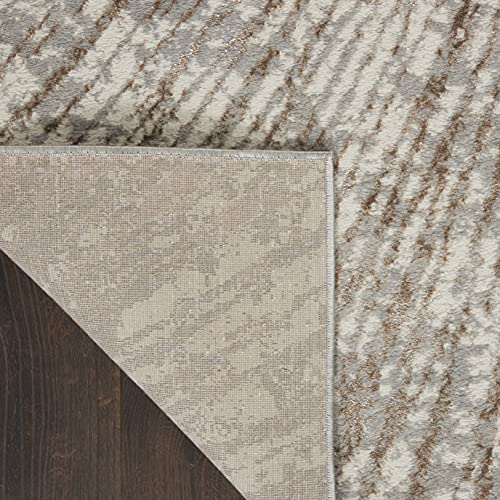 Inspire Me! Home Décor Metallic Modern Grey Mocha 2'2" x 7'6" Area -Rug, Easy -Cleaning, Non Shedding, Bed Room, Living Room, Dining Room, Kitchen (2x8)