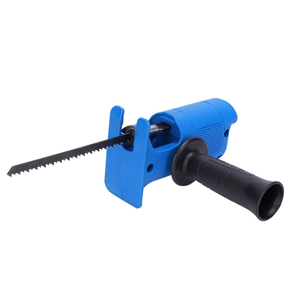 Reciprocating Saw, Portable Handheld Reciprocating Saw Adapter Electric Drill Modified Tool Woodworking Accessory with 3 Saw Blades for Wood and Metal Cutting