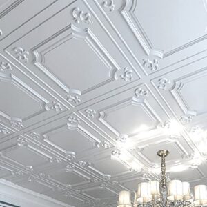 art3d drop ceiling tiles 24x24 in white (12-pack, 48 sq.ft), wainscoting panels glue up 2x2