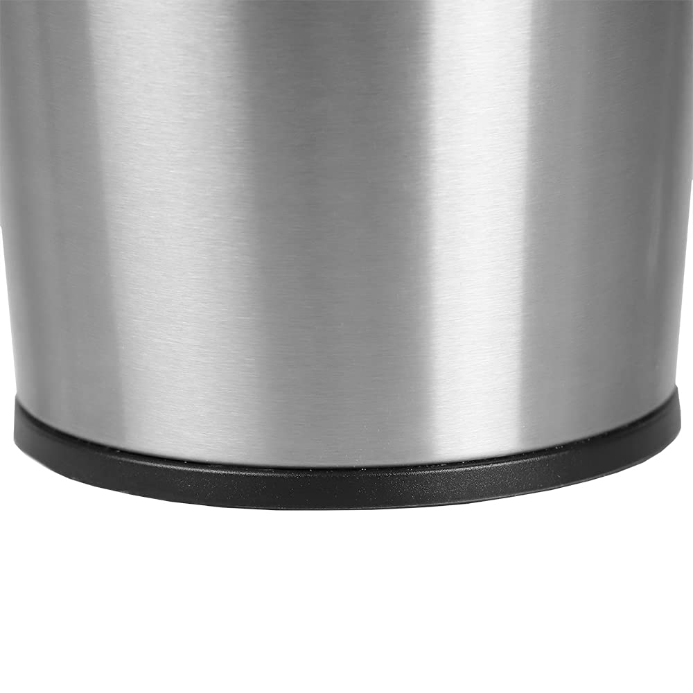 Home Basics Open Top Waste Bin, Silver, Measures: 9.5" x 10.25" & Capacity: 8 Lt.