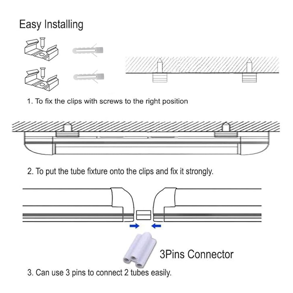 SZSKYING 8FT LED Shop Light Fixture,T8 Integrated Led Tube Lights White,120W 12000LM 6500K,High Output Clear Cover, V Shape 8 Foot LED Light Bulb,Garage Lighting for Workshop,Plug and Play (20 Pack)