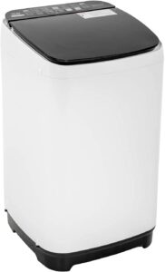 portable washing machine full-automatic washer and spin dryer 12lbs capacity compact 1.01 cu.ft laundry washer spin with long hose for apartments camping,white & black