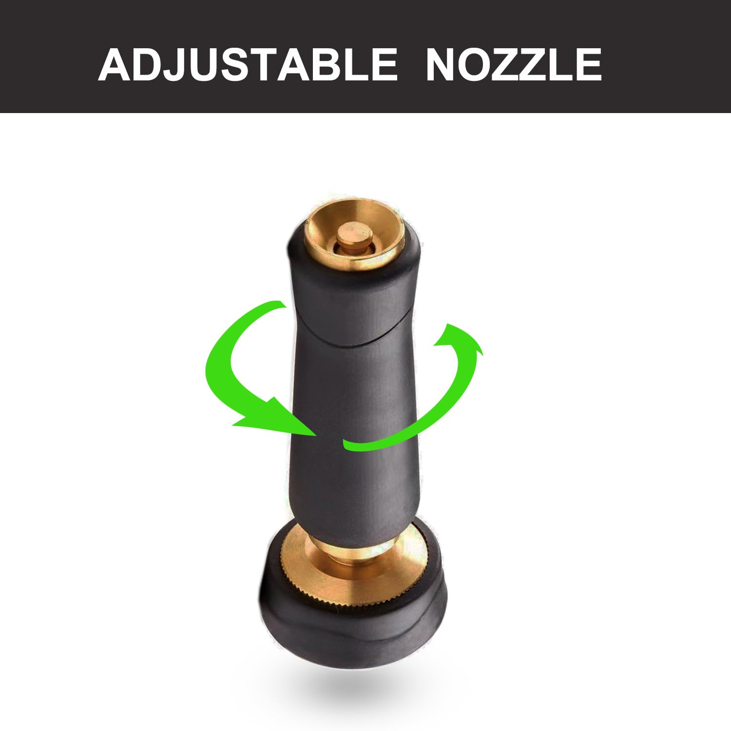 Brass Hose Nozzle, Heavy-Duty Adjustable Garden Twist Hose Nozzle Shut Off Valve, Suitable for Cleaning Car, Watering Flowers, Lawns, Cleaning Ground (2 Pack)