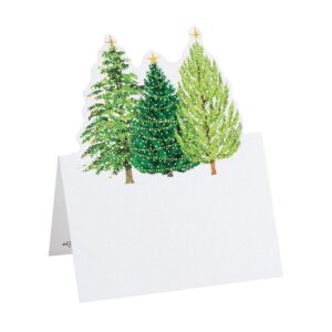 caspari christmas trees with lights die-cut place cards - 24 count