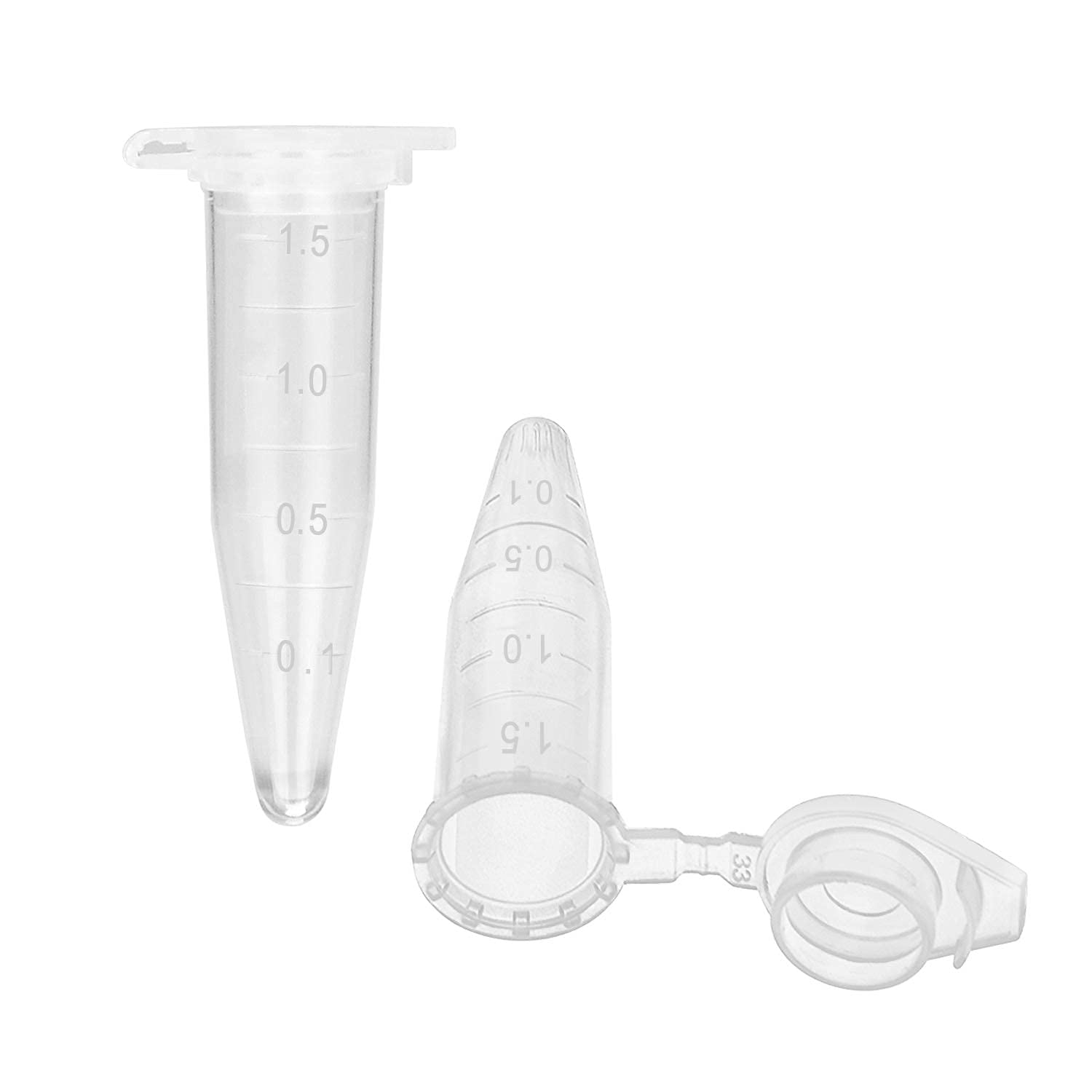 FveBzem 500pcs 1.5ml Conical Centrifuge Tubes Microcentrifuge Tube Plastic Test Vials with Lids Plastic Sample Small Bottle Vial Storage Container Test Tube Micro Centrifuge Tube with Snap Cap