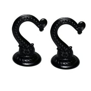 GDQLCNXB 2 Sets 55mm/2.17" Ceiling Metal Ceiling Hooks, Heavy Duty Swag Ceiling Hooks with Hardware for Hanging Plants/Chandeliers/Wind Chimes/Ornament (Black Color)