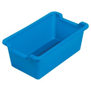 deflecto rectangular storage bin, 13.2” x 5” x 8”, blue 6 count