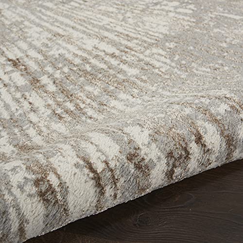 Inspire Me! Home Décor Metallic Modern Grey Mocha 2'2" x 7'6" Area -Rug, Easy -Cleaning, Non Shedding, Bed Room, Living Room, Dining Room, Kitchen (2x8)