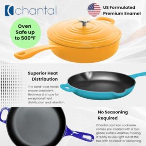 Chantal Enameled Cast Iron Cookware, 10 inch Skillet, Marigold