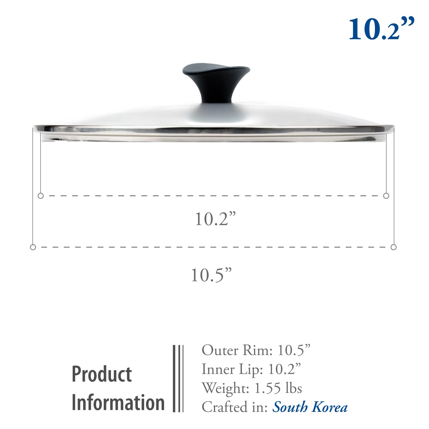 TeChef Cookware Tempered Glass Lid, Made in Korea (10.2-Inch) (26cm)