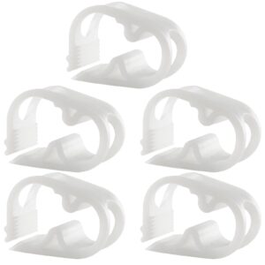 kyuionty 1/4" - 1/2" plastic tubing clamps adjustable tube clamp, laboratory pinch valve flow control hose clamp - pack of 5 white