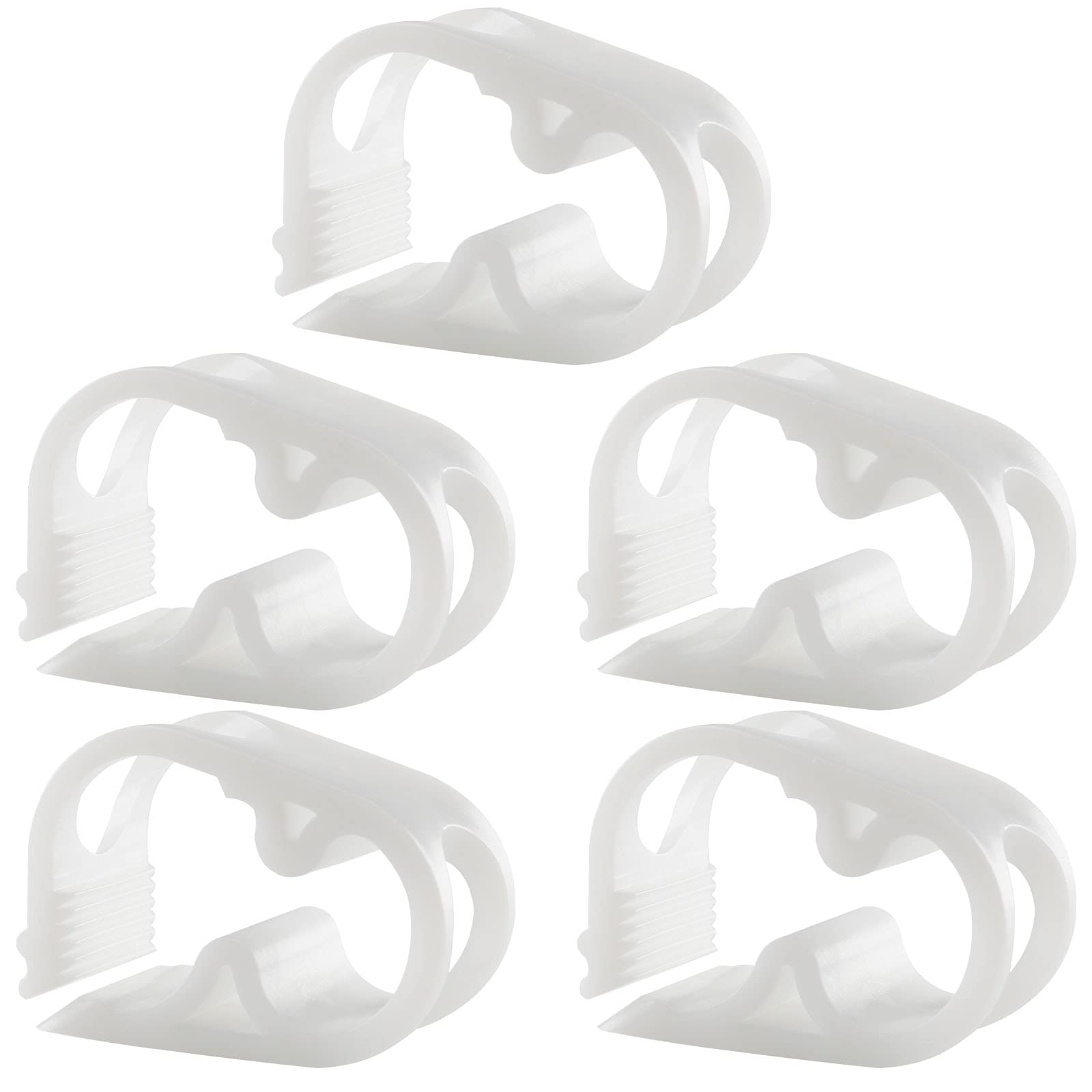 Kyuionty 1/4" - 1/2" Plastic Tubing Clamps Adjustable Tube Clamp, Laboratory Pinch Valve Flow Control Hose Clamp - Pack of 5 White