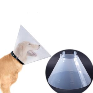 Clear Pet Recovery Collar Dog Cone Collar Cat After Surgery Protection Collar for Grooming Bathing Wound Healing Anti-Lick Adjustable Elizabethan Collar