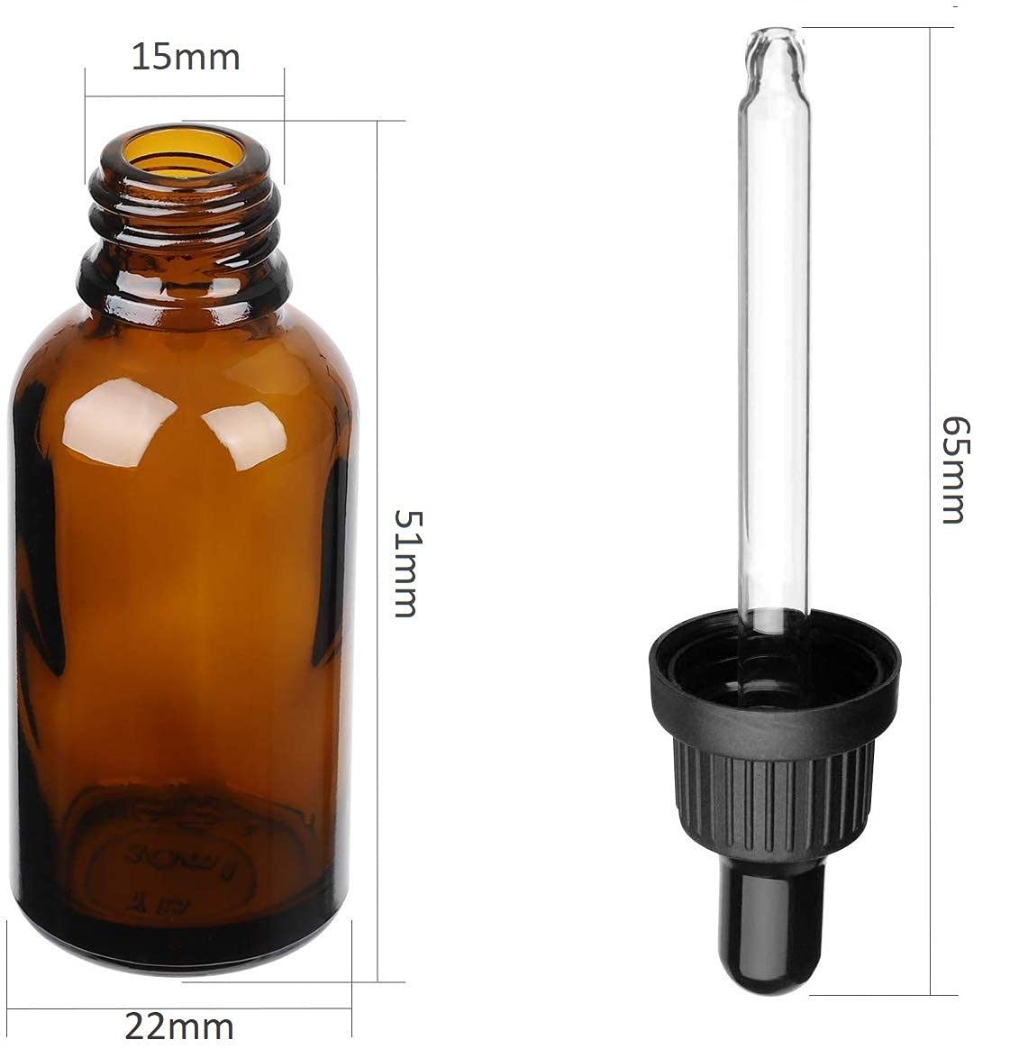 12Pcs 5ml Amber Glass Dropper Bottle with Glass Pipette, Glass Eye Dropper Bottles Refillable for Essential Oil Aromatherapy Blends