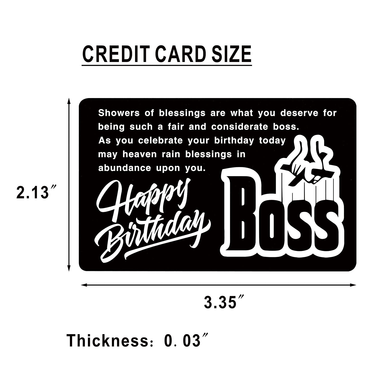 TGCNQ Boss Birthday Card Boss Birthday Gifts - Happy Birthday Boss Card Engraved Black Aluminum