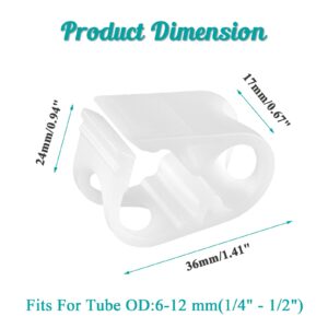 Kyuionty 1/4" - 1/2" Plastic Tubing Clamps Adjustable Tube Clamp, Laboratory Pinch Valve Flow Control Hose Clamp - Pack of 5 White